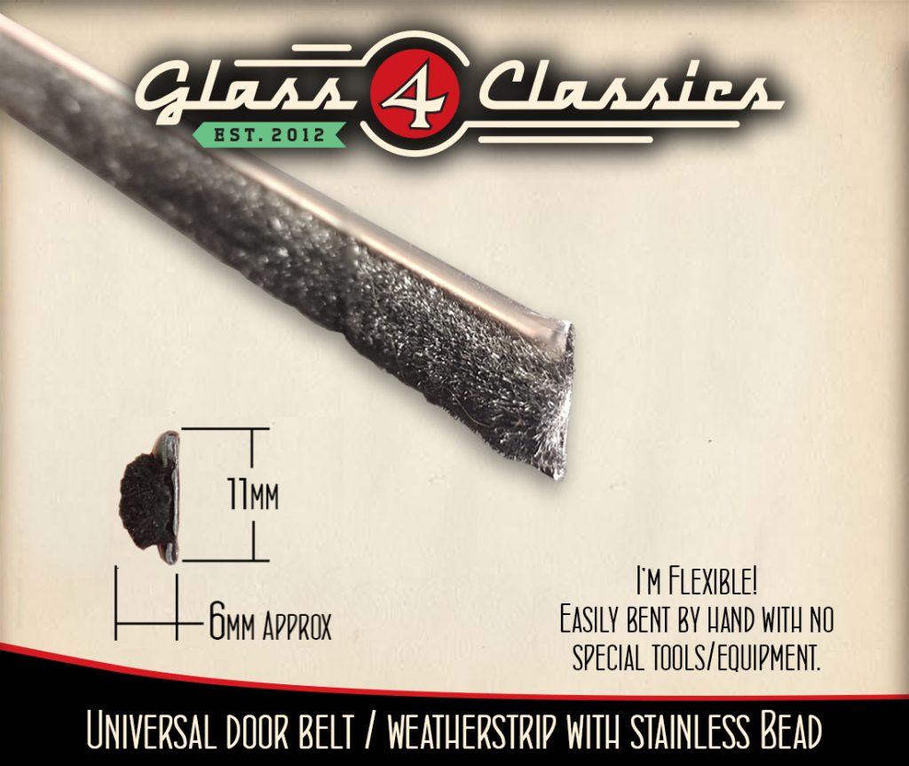 Weatherstrip / Door Belt With Stainless Edge - Flexible 2.4m | Glass 4 ...